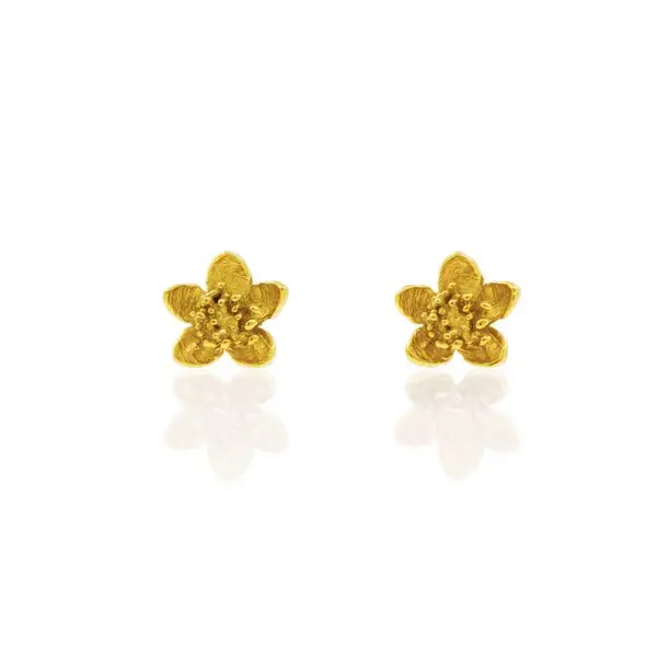 LEE RENEE Cherry Blossom Stud Earrings - Gold