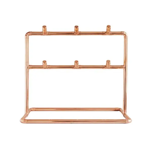 ANATOLIACRAFT Neutrals Copper Mug Rack Countertop Holder - Brown