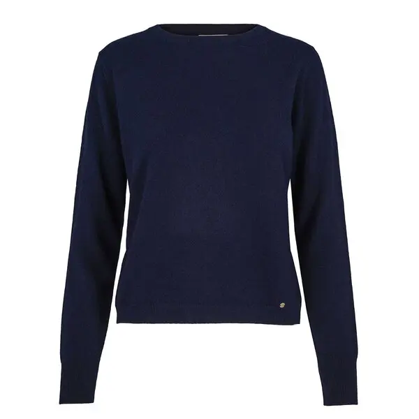 TIRILLM Basic Cashmere Pullover With Round Neck - Blue