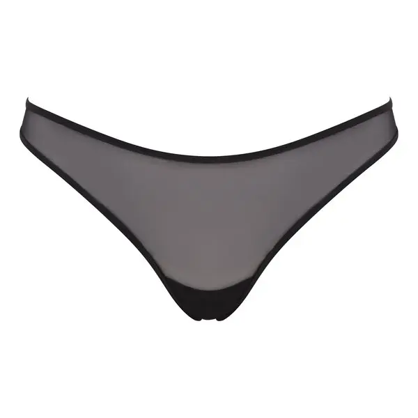 HEDONISTA LINGERIE Mesh Cheeky Bikini Brief - Black