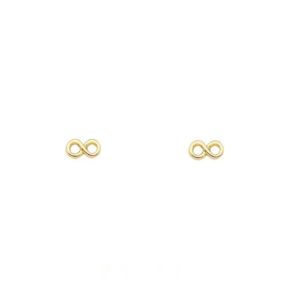 SOLIO JEWELLERY Mini Infinity Stud Earrings - Gold/yellow
