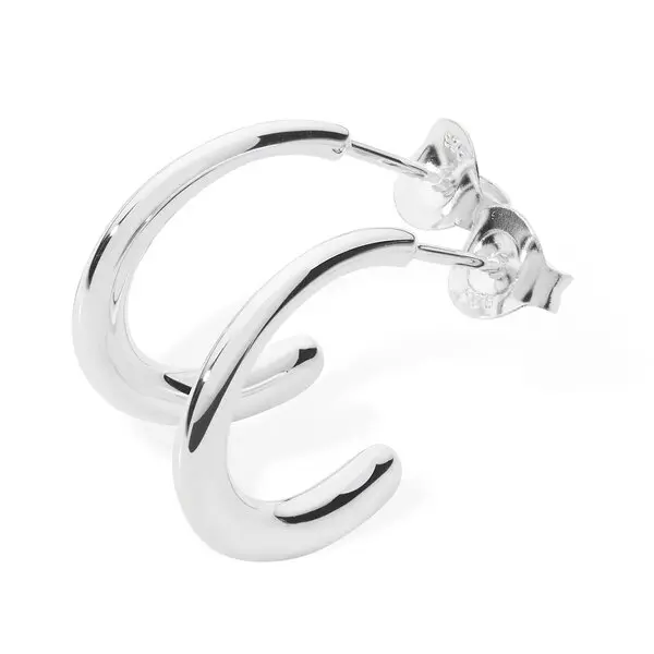 LUCY QUARTERMAINE Mini Drop Hoop Earrings - Silver/gold