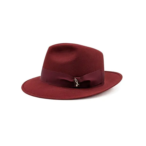 DORIA 1905 Medium Brim Lapin Felt Drop Hat - Red