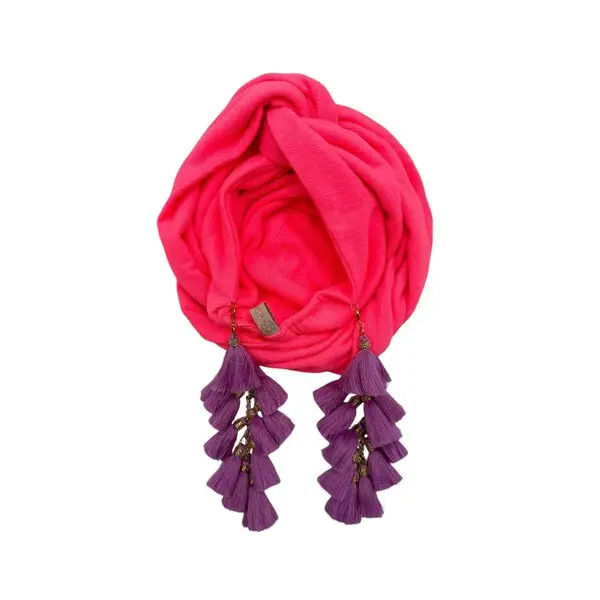 JULIA CLANCEY Floura Terry Towel Chacha Turban - Pink