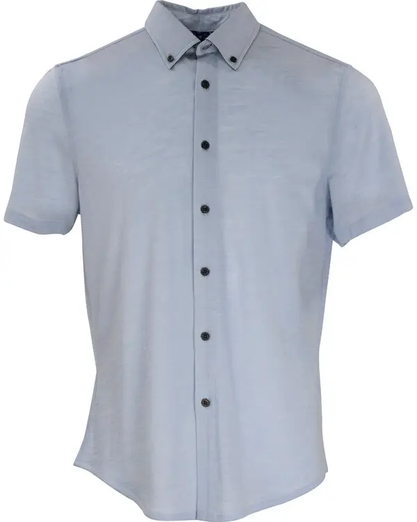 LORDS OF HARLECH Tobias Merino Shirt Sky - Blue