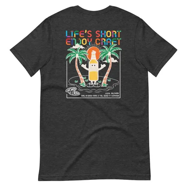ANCHOR & CREW Heather Enjoy Craft Dial-a-local Organic Cotton T-shirt - Black