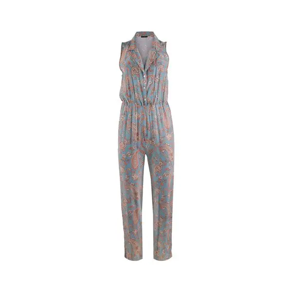 MORRATO BALI Freya Sleeveless Ainsley Tourmaline Jumpsuit - Blue