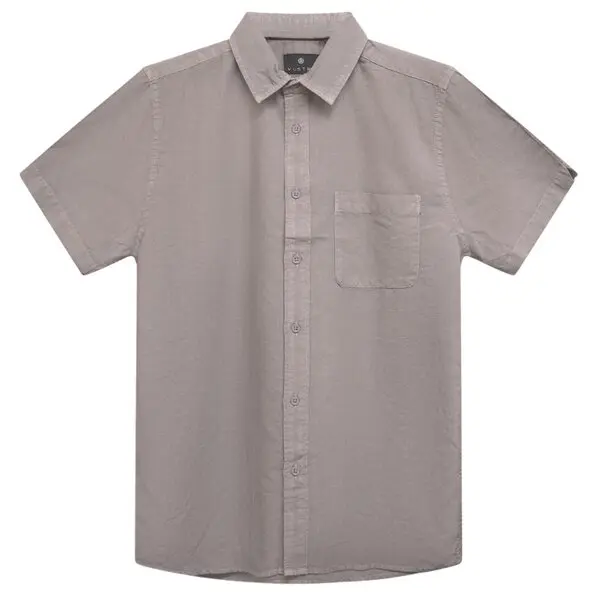 VUSTRA Stone- Washed Linen Shirt - Grey