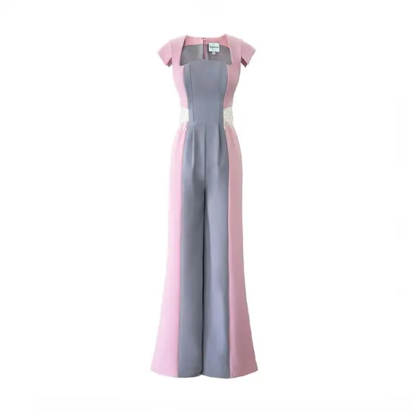 SOLGO ATELIER Eva Corset Jumpsuit - Grey/pink