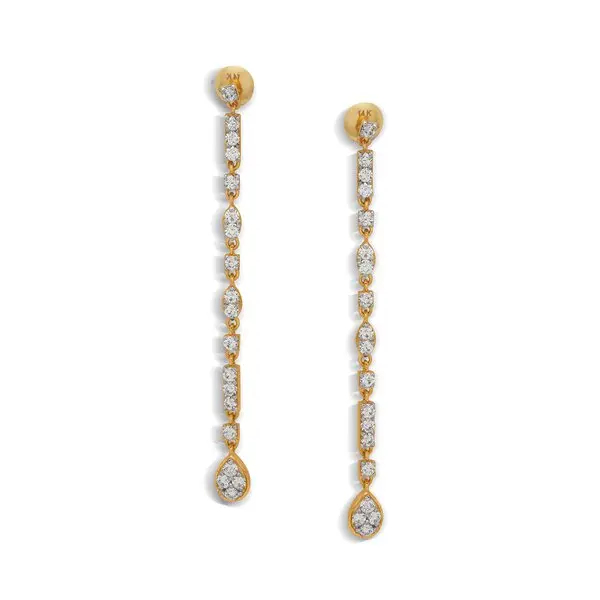 DHWANI BANSAL Linea Gold And Diamond Earrings - White/gold