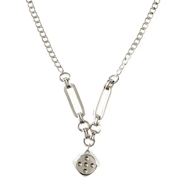 AUROZIA Lucky Dice Chain Necklace - Silver