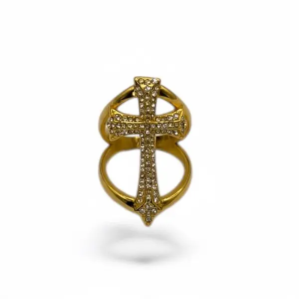 JAGGED HALO JEWELRY Cross Ring - Gold