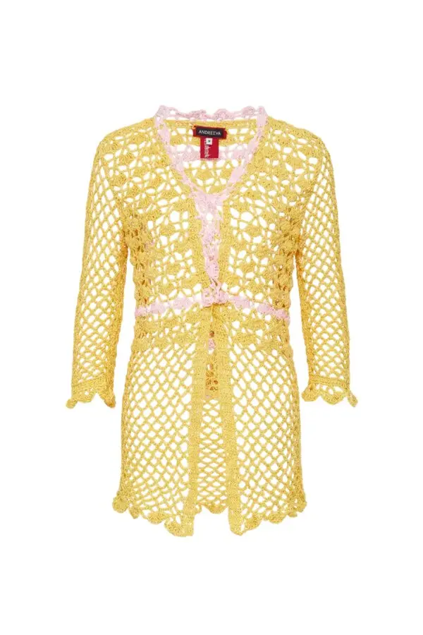 ANDREEVA Handmade Crochet Shirt - Yellow