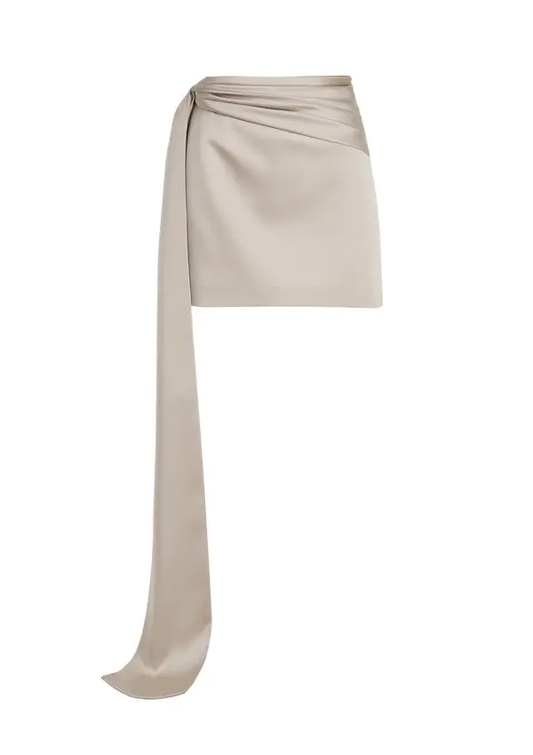 NAZLI CEREN Marde Satin Mini Skirt