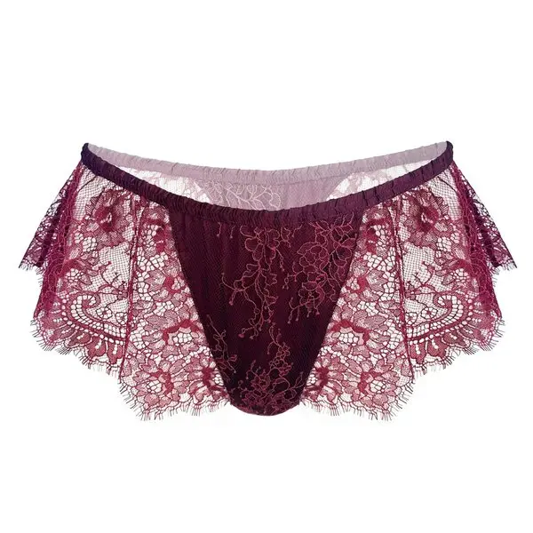 MONIQUE MORIN LINGERIE Moonstruck Lace Shorts - Red
