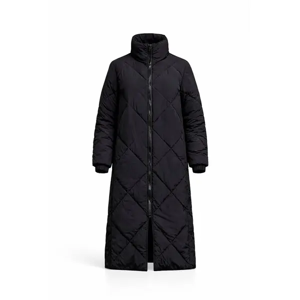 TANTRA SPAIN SL Quilted Diamond-pattern Coat With High Collar