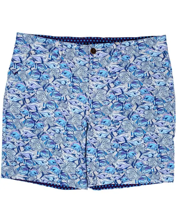 LORDS OF HARLECH Printed Skool Shorts - Blue