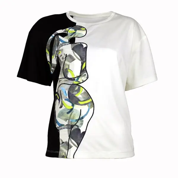 LALIPOP DESIGN T-shirt With Laser Cut Linen Appliques