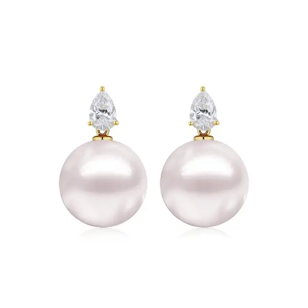 KAI FINE JEWELRY Solid Gold Lab Grown Diamond And Pearl Earrings - White/gold