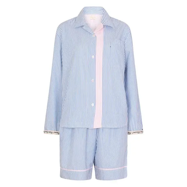 NOLOGO-CHIC Stripe Stock Set Woman's Shorts Pj Cotton - Blue