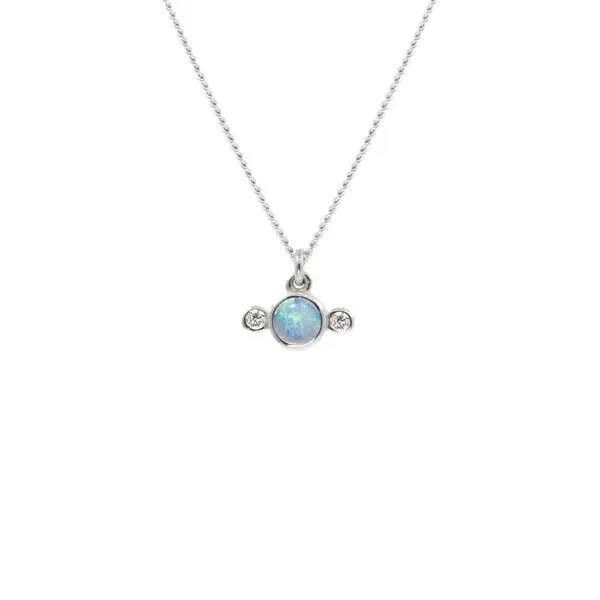 LEE RENEE Opal And Diamond Necklace - Silver