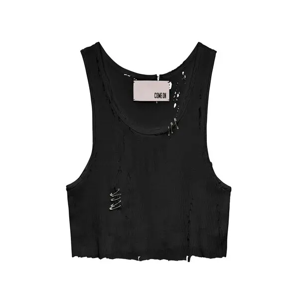 COME ON Hell Ribbed Tank Top