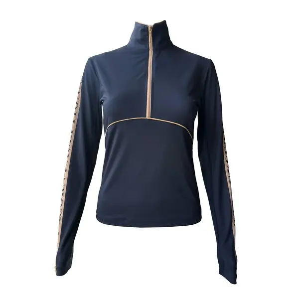 CHAMPAGNE & HORSES Long Sleeve Sun Shirt - Blue