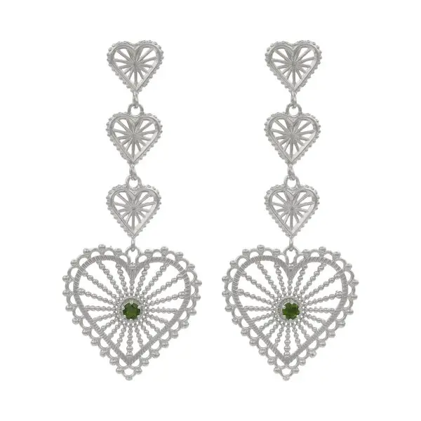 ZOË & MORGAN Zoe And Morgan Mi Amor Chrome Diopside Earrings - Silver