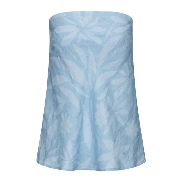 NUAJE NUAJE Rhea Bias Linen Tube Top - Blue