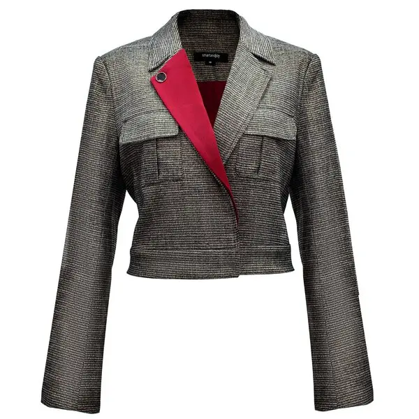 SMART AND JOY Tailor Safari Crop Jacket - Gold