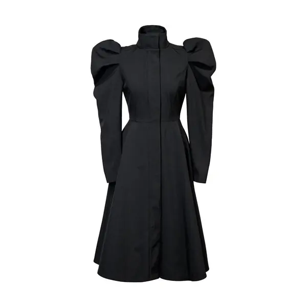 RAINSISTERS Trench Coat With Balloon Sleeves