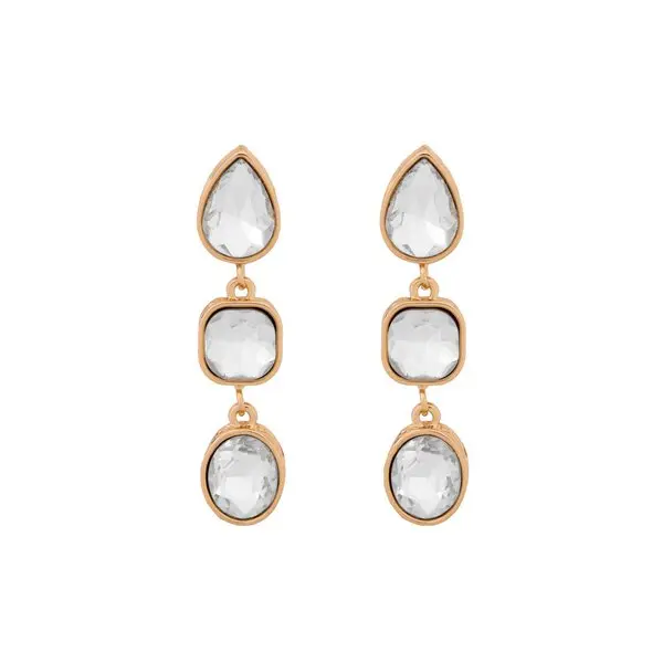 Saachi Crystal Cascade Drop Earrings - Gold