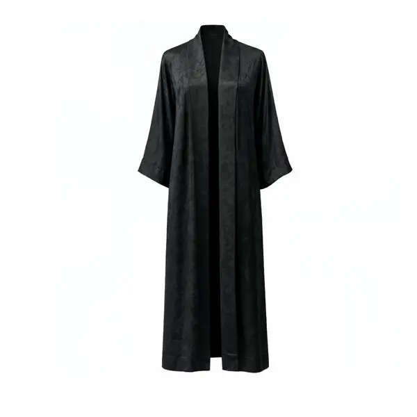 JANARA JONES Jacquard Samurai Abaya Kaftan - Black