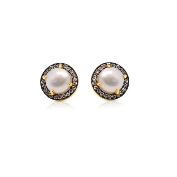 GEM BAZAAR JEWELLERY Pearl Stud Earrings - White