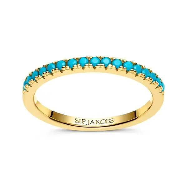 SIF JAKOBS JEWELLERY Ellera Gold Turquoise Ring - Gold/blue