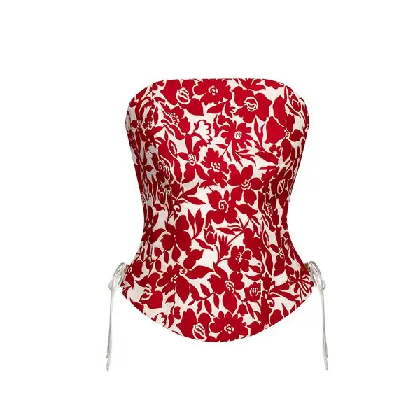 ELSAVA Velvet Flame Corset - Red