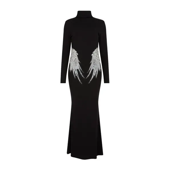 SOUR FIGS Embellished Wing Detail Evening Gown