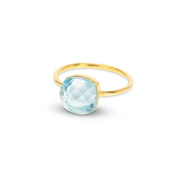 AMADEUS Sophia Blue Topaz Gemstone Ring - Gold/blue