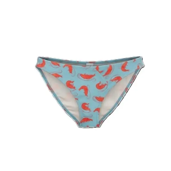 BRASINI SWIMWEAR Za Za Pleated Shrimp Print Bikini Bottom - Blue
