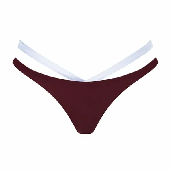 BELLETAGE SWIMWEAR The Malibu Barbie Reversible Bikini Bottom - Blue/brown