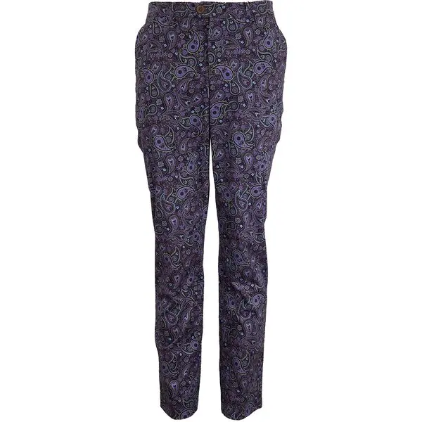 LORDS OF HARLECH Jack Tribune Paisley Pant Plum - Purple
