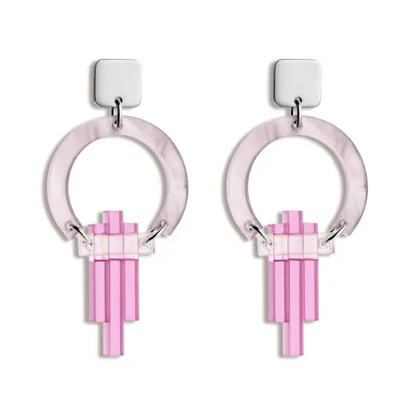 TOOLALLY Petite Art Deco Chandelier Earrings - Blue
