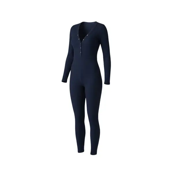 ALTRA VOLTA Sculpt-rib Snap Jumpsuit - Blue