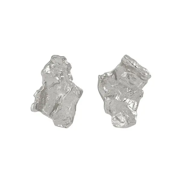JANUS EDINBURGH Eighe Sterling Textured Stud Earrings - Silver