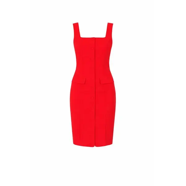 GIRL IN MIND Elara Button Up Sleeveless Mini Dress - Red