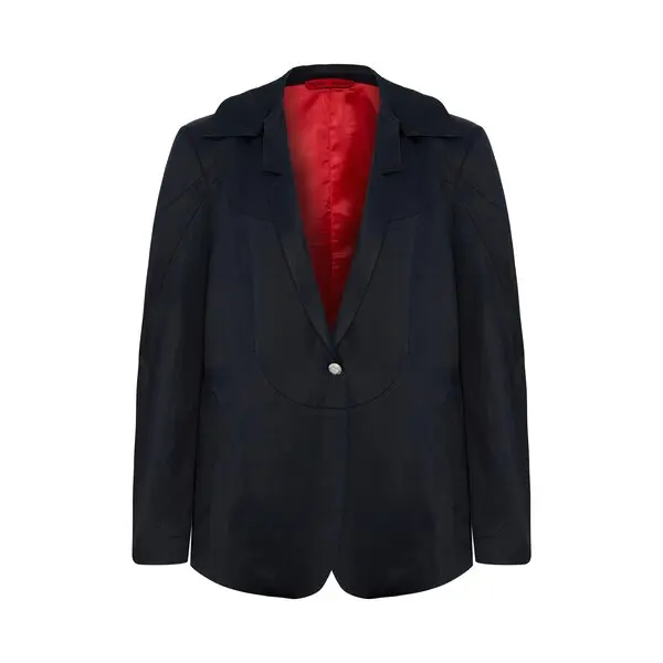 PCFG Linen And Cotton Blend Woven Blazer