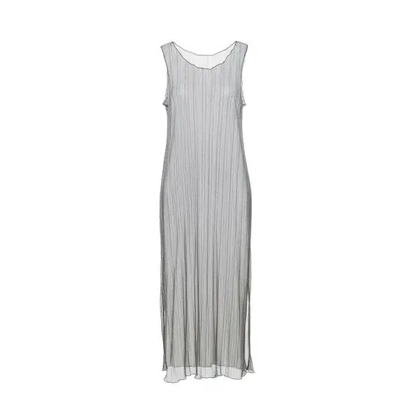 BY NOA RAWITZ Urania Plissé Sleeveless Maxi Dress - Silver/black