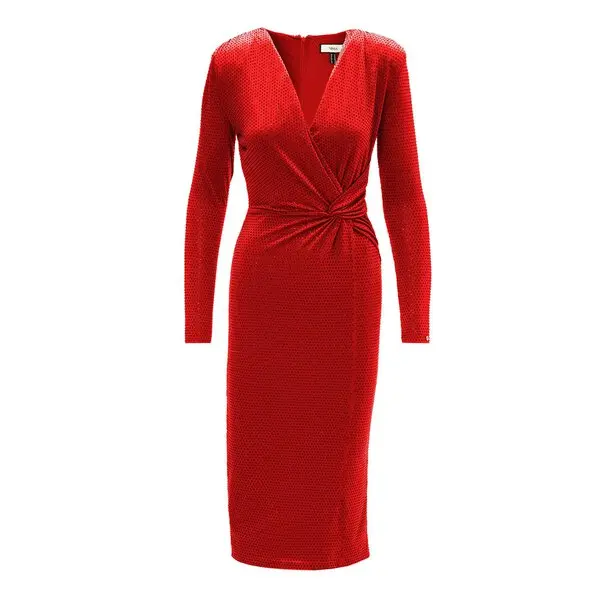NISSA Stud-embellished Midi Dress