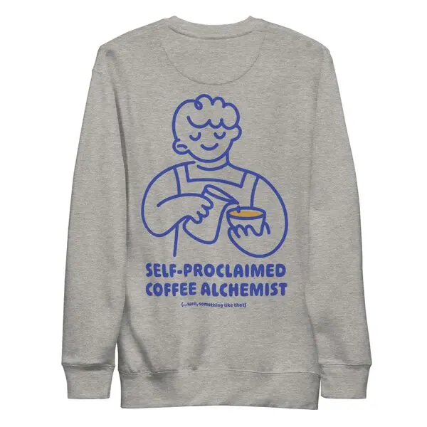 ANCHOR & CREW Heather Gustatory Coffee Alchemist Embroidered Sweatshirt - Grey