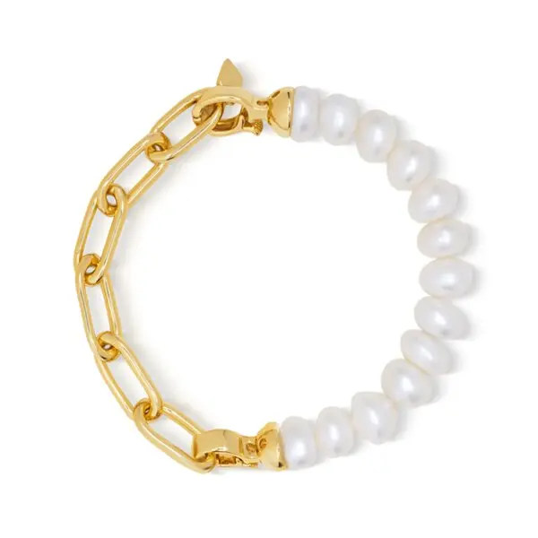 NIALAYA JEWELRY White And Gold Bracelet With Pearls - White/gold